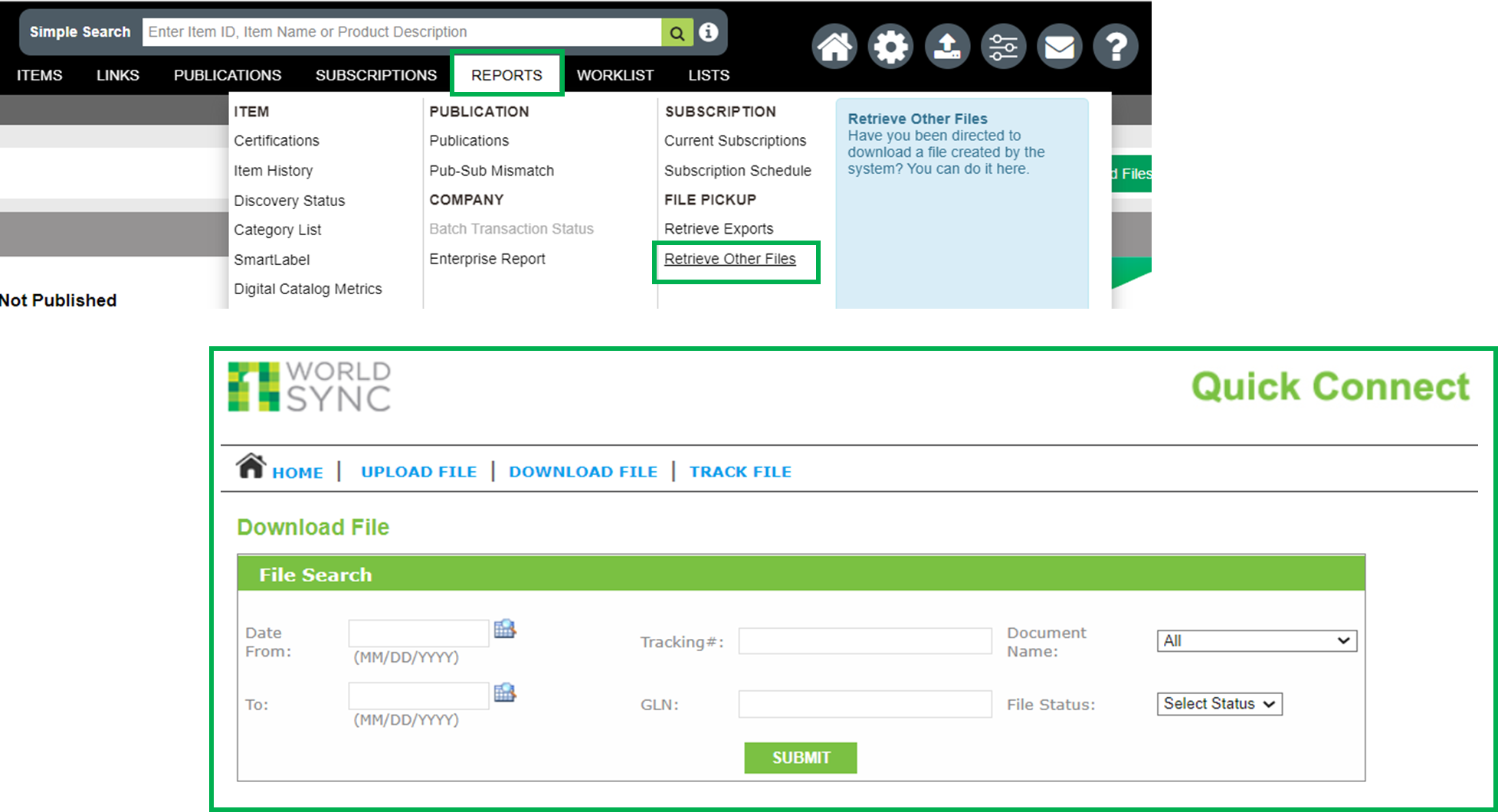 How to Access Quick Connect - 1WorldSync Customer Community