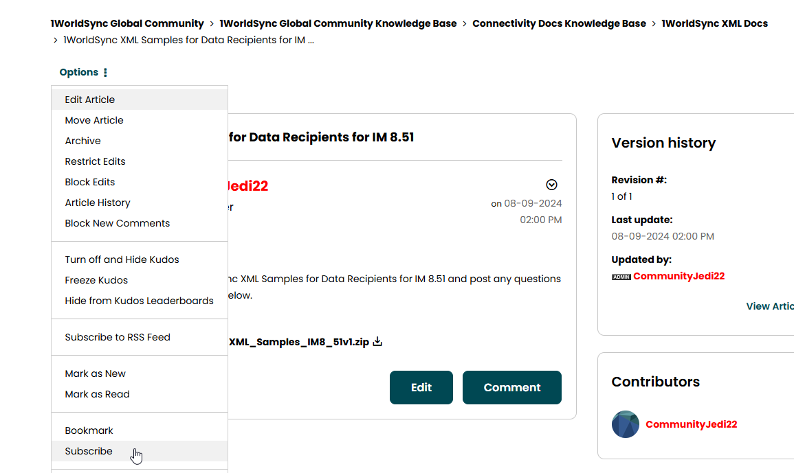 1WorldSync XML Samples for Data Recipients for IM ... - 1WorldSync ...